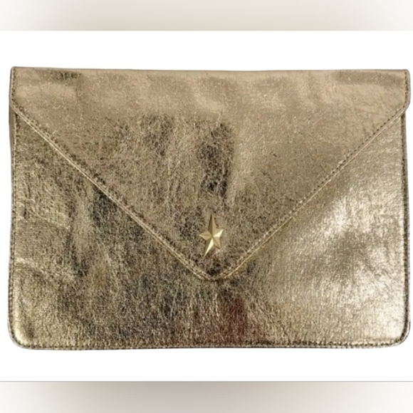 Thierry Mugler | Bags | Nwt Thierry Mugler Gold Metallic Vegan Pouch ...